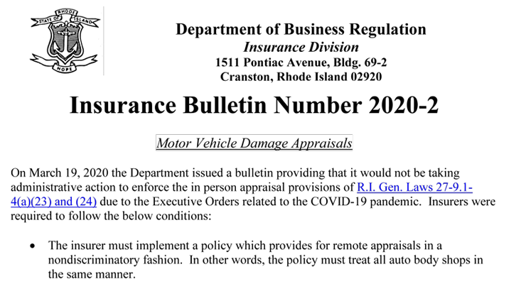 Rhode Island Reinstitutes Requirements for Physical Inspection of ...