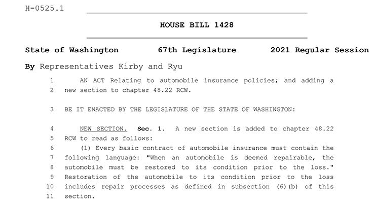 Washington State Bill Would Place Burden of Proof That A Repair ...
