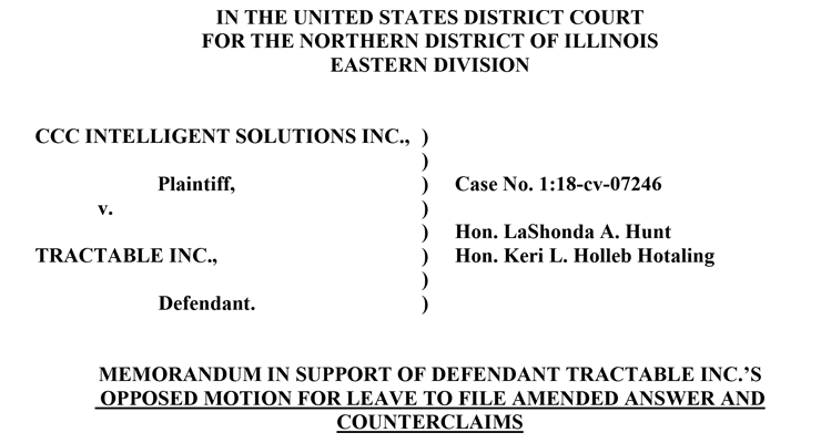 Tractable Alleges CCC Violates Antitrust Laws in Court Filing ...